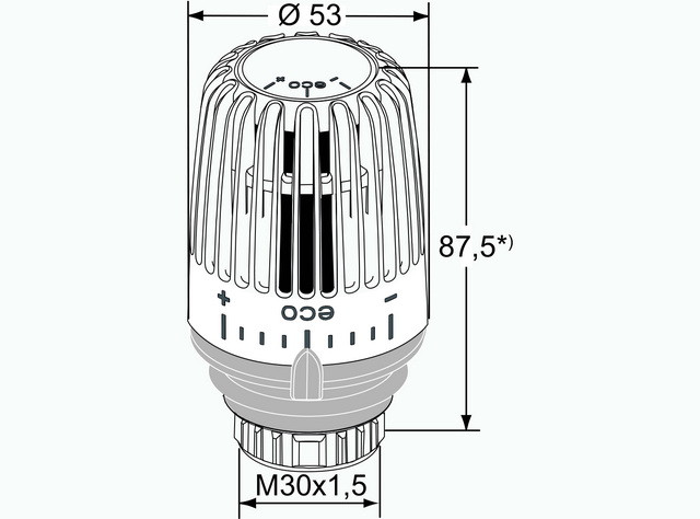 Heimeier Thermostatkopf K-eco, Standard 6071-43.500 | wärme24.de