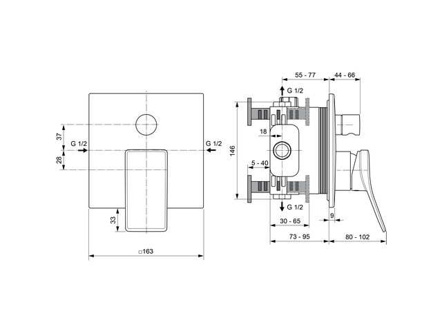 Ideal Standard Badearmatur UP Conca, Bausatz 2, A7374AA | wärme24.de