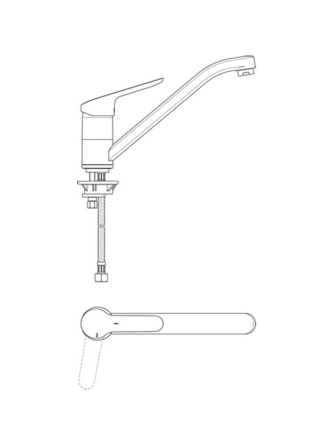 Ideal Standard Küchenarmatur Ceraflex, mit Rohrauslauf BC129AA | wärme24.de