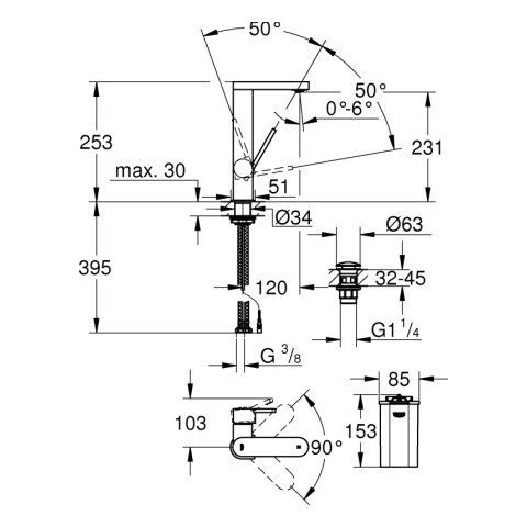 Grohe Plus Einhand-Waschtischbatterie chrom 23959003 | wärme24.de