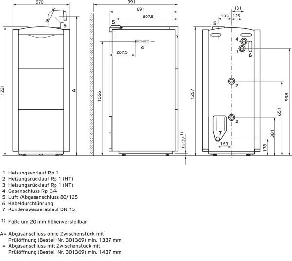 Vaillant ecoVIT exclusiv VKK 286/4 Gas-Brennwertkessel, 28,9kW ...